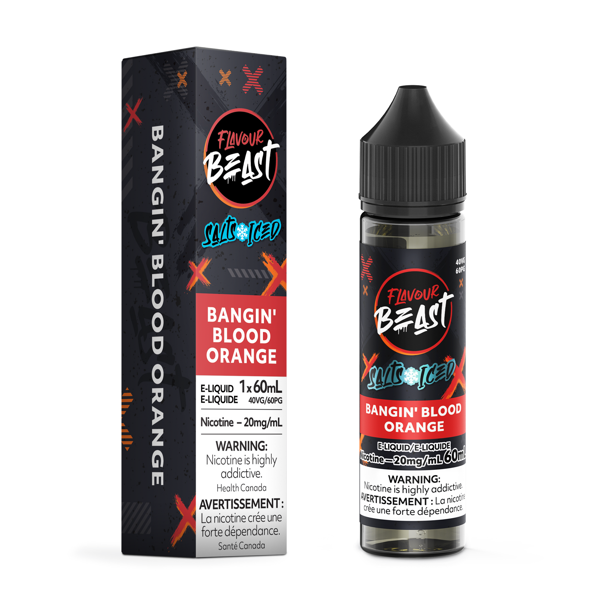 BANGIN' BLOOD ORANGE ICED - FLAVOUR BEAST SALT 60ML [AB]