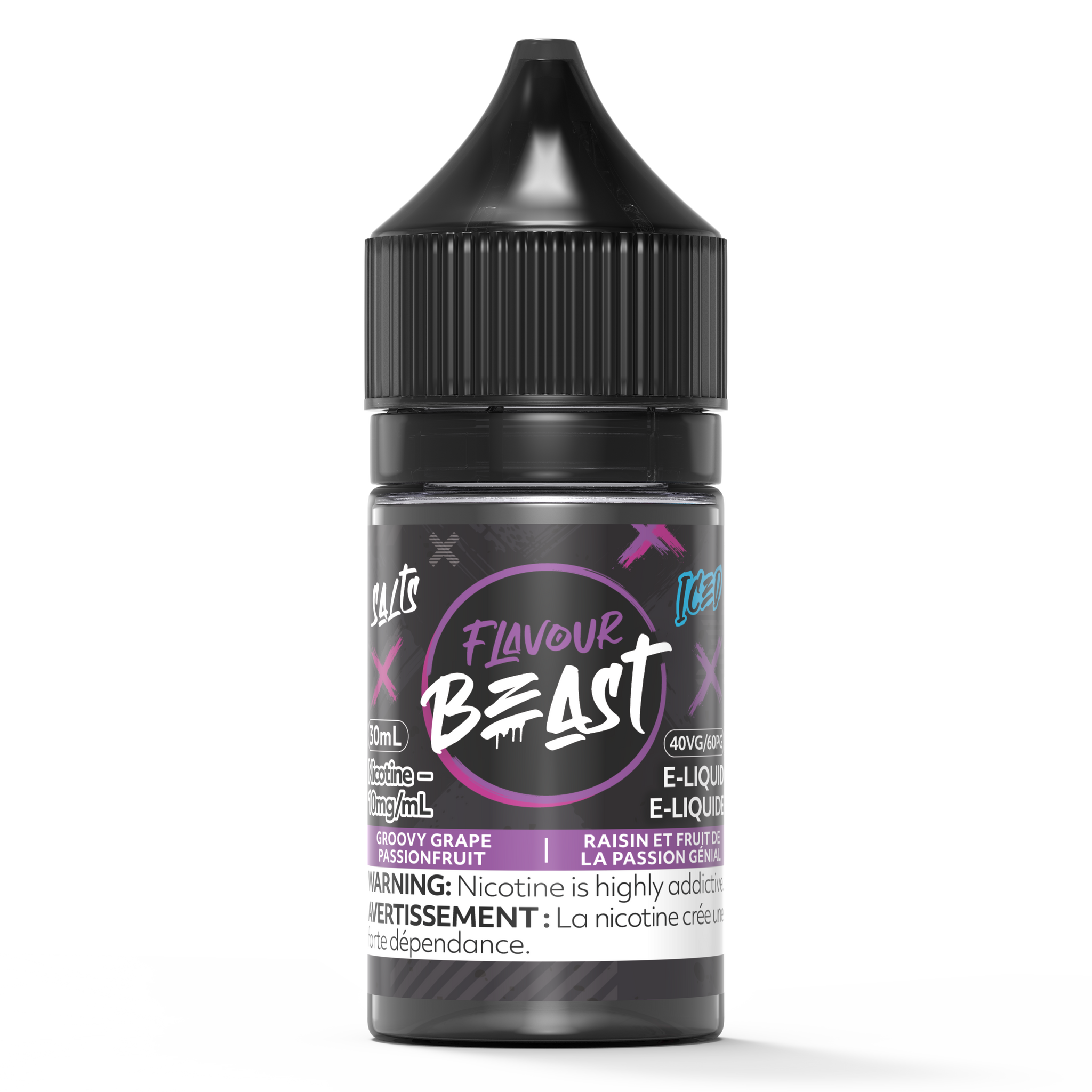 GROOVY GRAPE PASSIONFRUIT ICED - FLAVOUR BEAST SALT 30ML [AB]