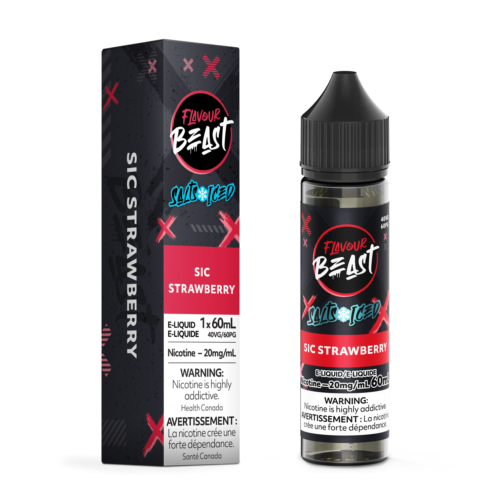 SIC STRAWBERRY ICED - FLAVOUR BEAST SALT 60ML [AB]